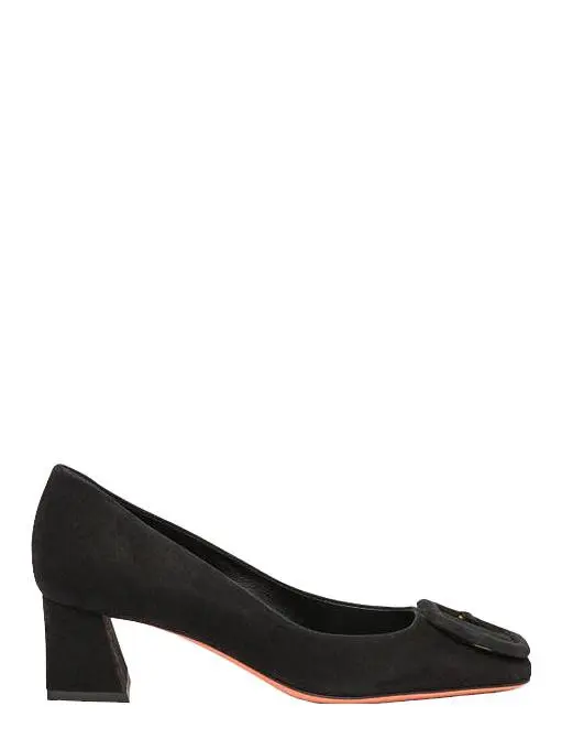 Santoni Suede Low-heel Pump - Black