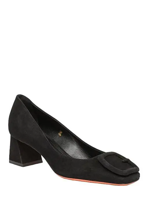 Santoni Suede Low-heel Pump - Black