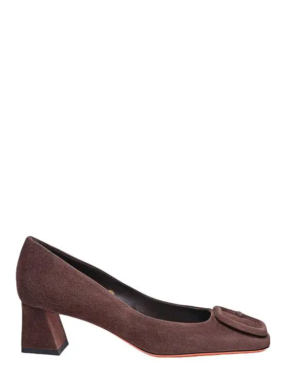 Santoni Suede Low-heel Pump - Brown