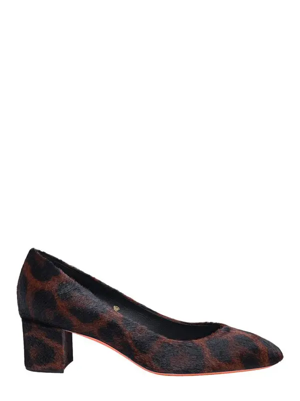 Santoni Animal-print Cavallino Low-heel Pump - Light Brown