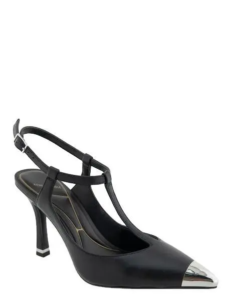 KENNETH COLE Romi T-strap Pumps - Black Leather