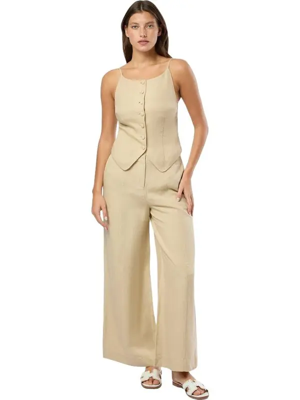 Onia Air Linen Palazzo Pant - Jute