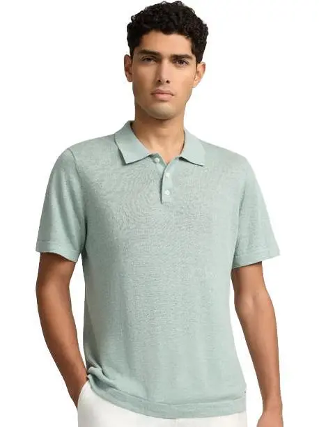 Onia Linen Sweater Polo - Washed Olive