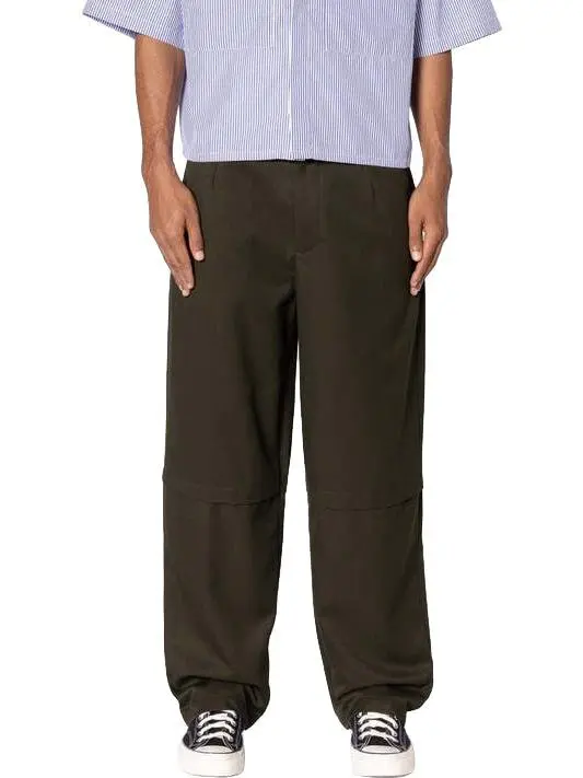 Mnml Hello Preppy Convertible Baggy Pants - Olive