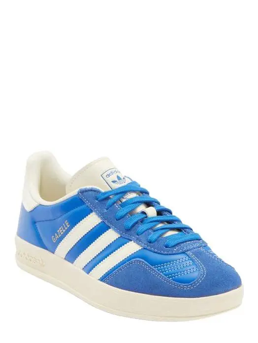 Adidas Gazelle Indoor Sneaker - Blue/cream White/gold Metallic