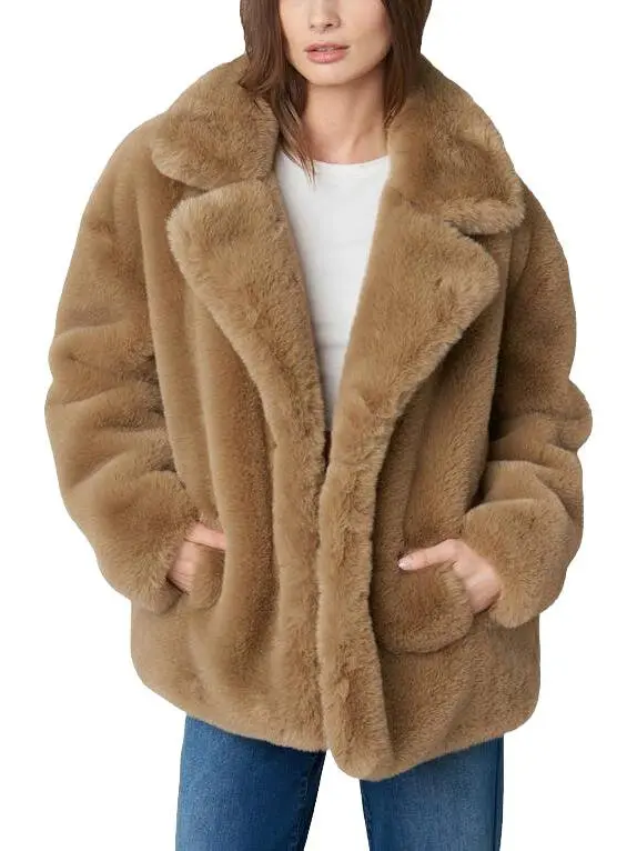 Blanknyc Faux Fur Overcoat - Iced Frappe