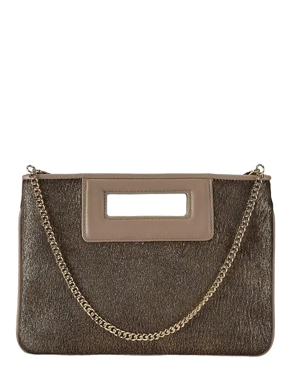 Gigi New York Willa Clutch - Gold Haircalf