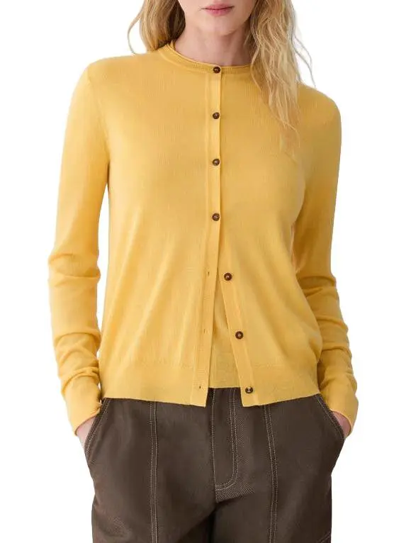 Lafayette 148 New York Cashmere Crewneck Cardigan - Daisy