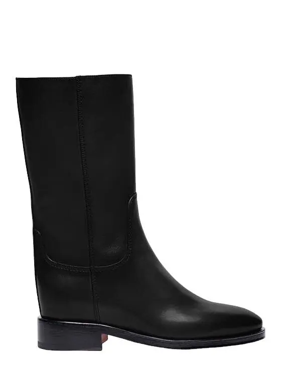 Santoni Leather Ankle Boots - Black