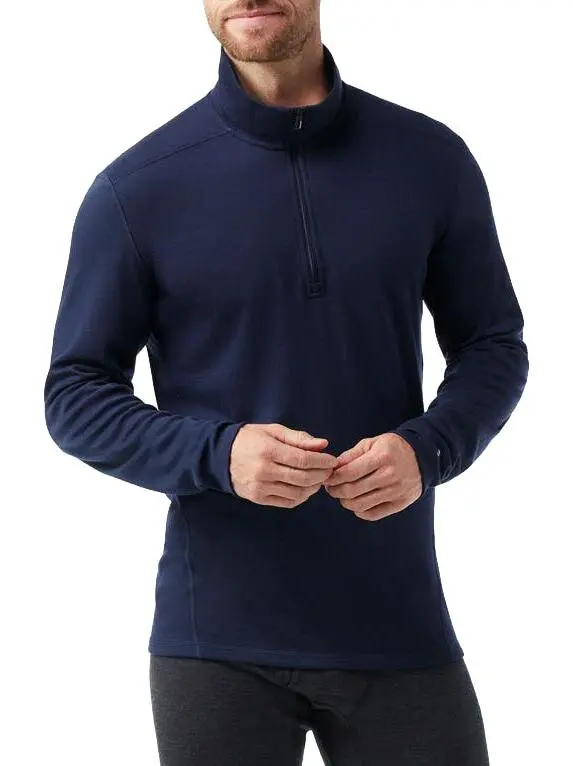 Smartwool Classic Thermal Merino Base Layer Quarter Zip Pullover - Deep Navy