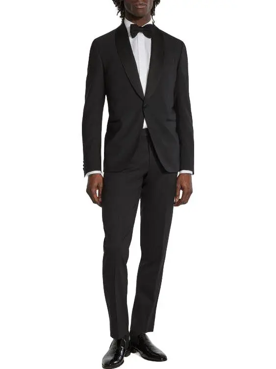 JACK VICTOR Ethan Shawl Collar Wool Tuxedo - Black