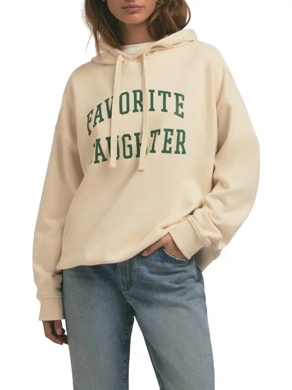 FAVORITE DAUGHTER Collegiate Graphic Hoodie - Ivory