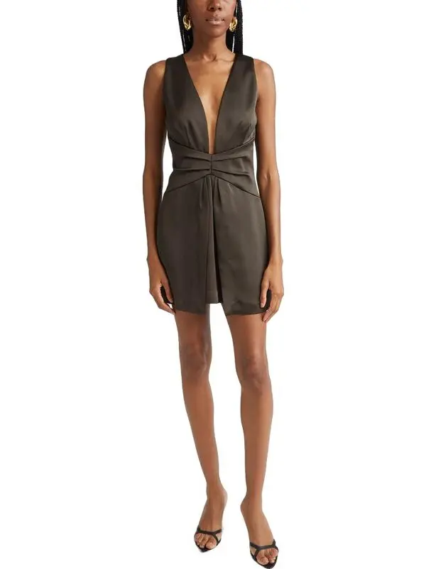 Ramy Brook Cassea Plunge Mini Dress - Deep Olive