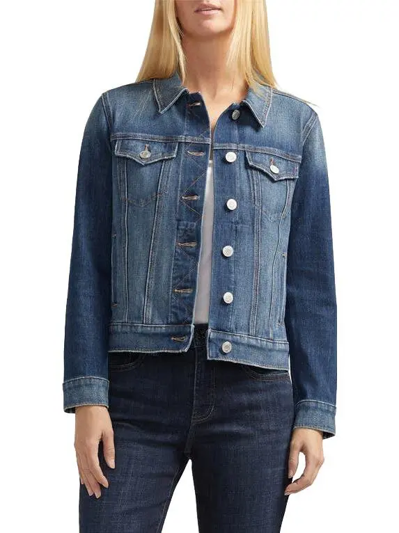 Jag Kiara Distressed Denim Jacket - Pavillion Blue