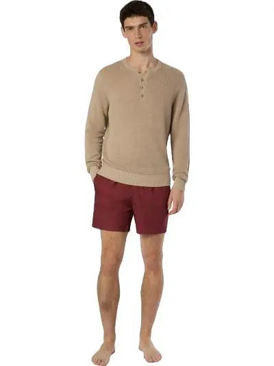 Onia Linen Henley Sweater - Tan