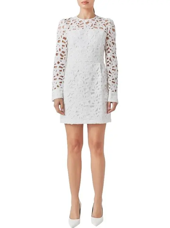Endless Rose Floral Lace Mini Dress - White