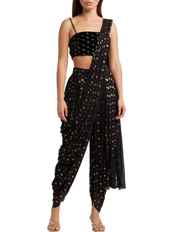 SANI Farah Dhoti & Dupatta Set - Black