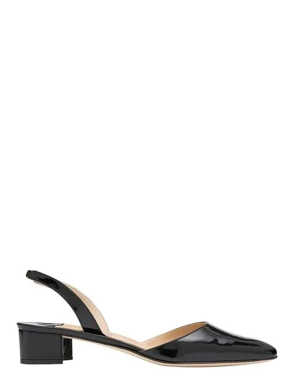 Manolo Blahnik Aspro Leather Ballerina Pumps - Black