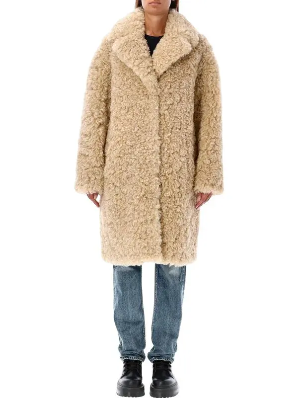 STAND STUDIO Faux Fur Coat - Beige