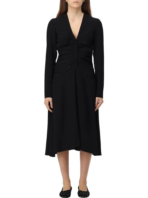 N° 21 Gathered Midi Dress - Black