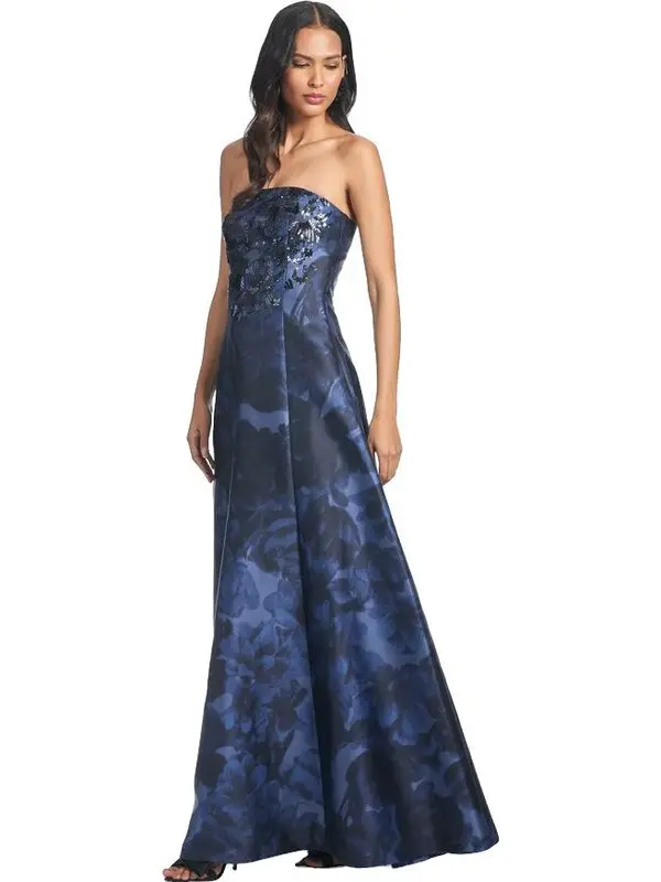 Sachin & Babi Vivien Printed Mikado Gown - Floral