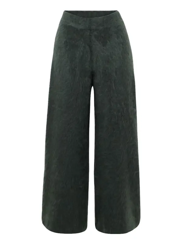 LISA YANG Ellery Brushed Cashmere Flared Pants - Green