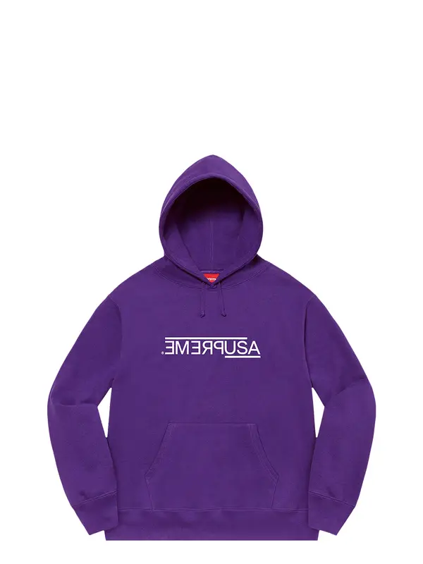 Supreme Usa Hooded Sweatshirt - Purple