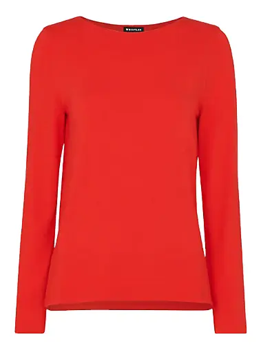 Whistles Slim-fit Stretch-jersey Top - Red