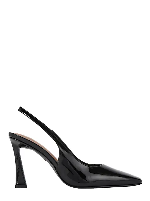 Kurt Geiger Sweetie Logo-embellished Faux-leather Slingback Heeled Courts - Black