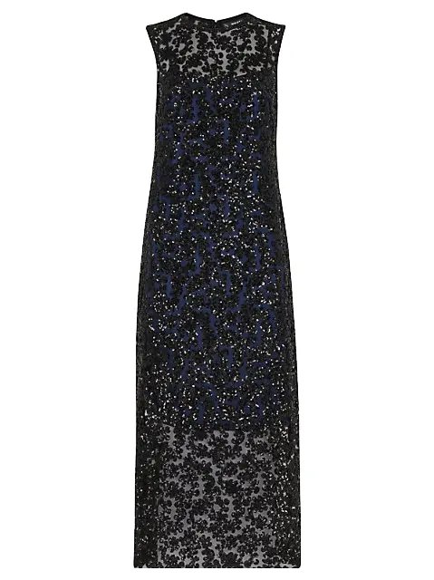 Whistles Lyra Sequin-embellished Woven Midi Dress - Black