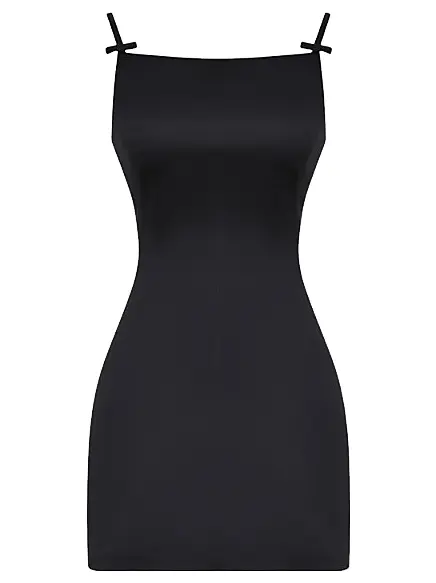 House Of Cb Stretch-satin Mini Dress - Black