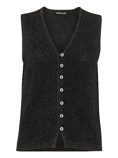 Whistles Sparkle-knit Vest - Black