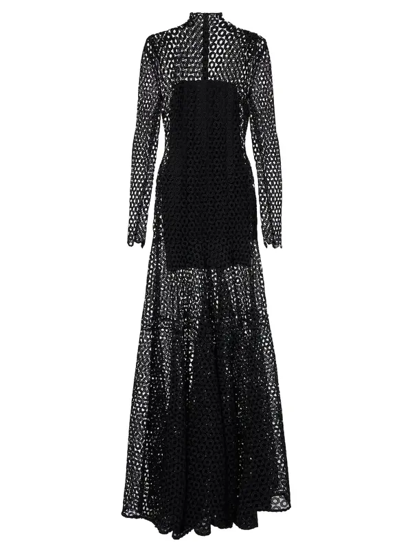 David Koma Macrame Gown - Black