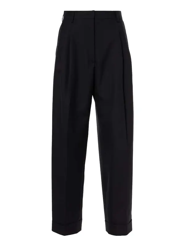 Dries Van Noten High-rise Wide-leg Wool Pants - Black