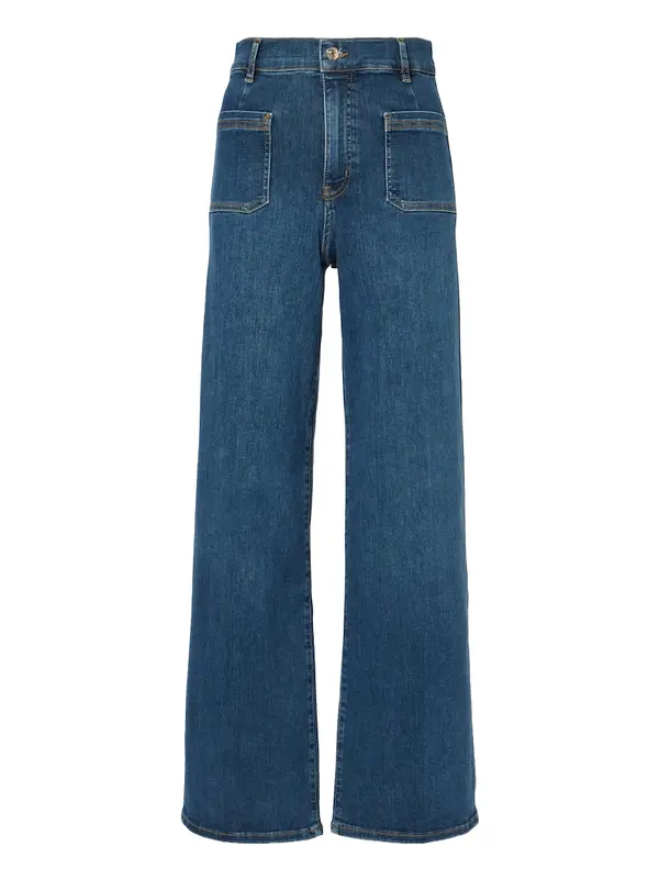 FRAME Le Slim Palazzo High-rise Wide-leg Jeans - Blue