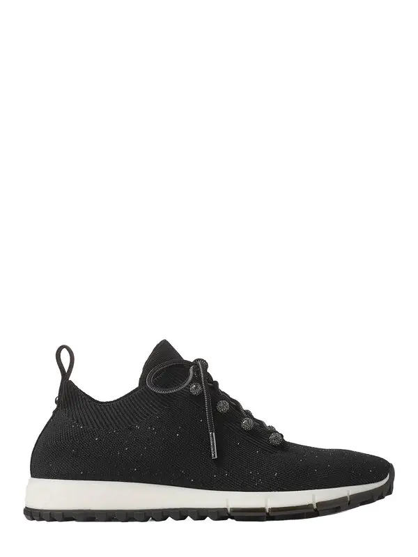 JIMMY CHOO Veles Sequin Knit Trainers - Black