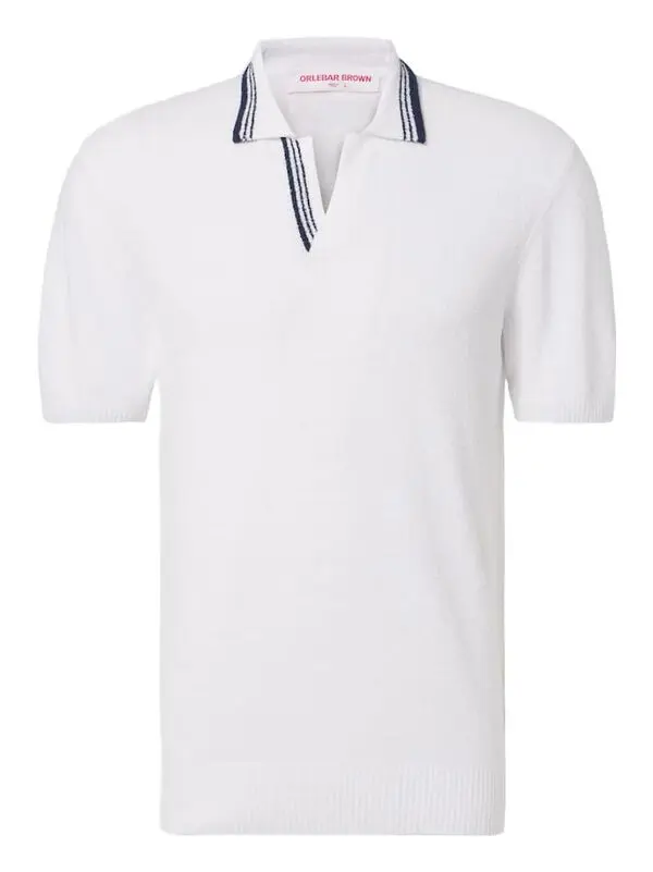 Orlebar Brown Horton Cotton-blend Bouclé Polo Shirt - White