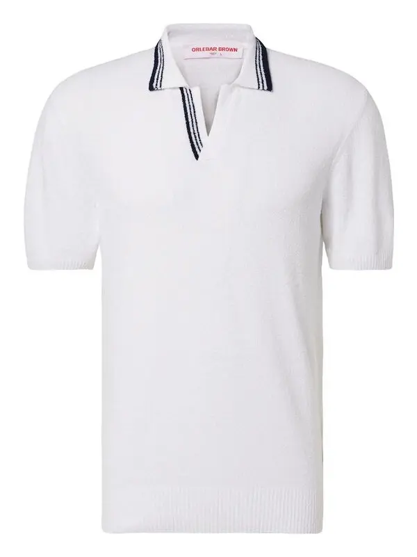 Orlebar Brown Horton Cotton-blend Bouclé Polo Shirt - White