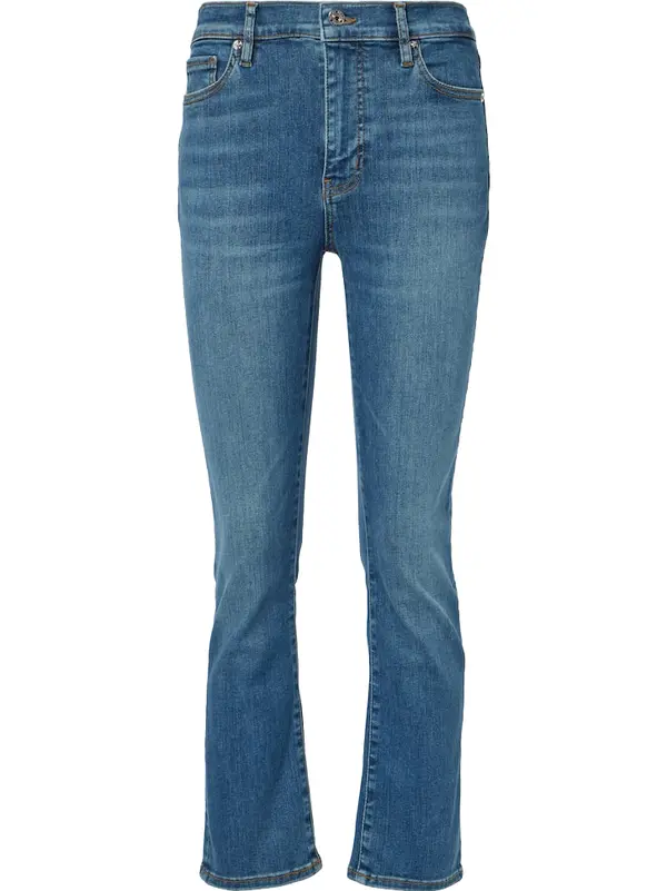 FRAME Le High Straight Cropped Jeans - Blue