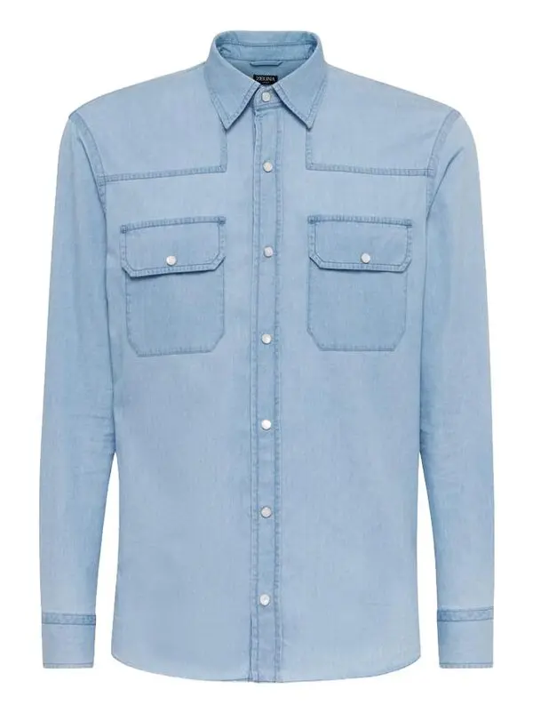 Zegna Denim Western Shirt - Blue