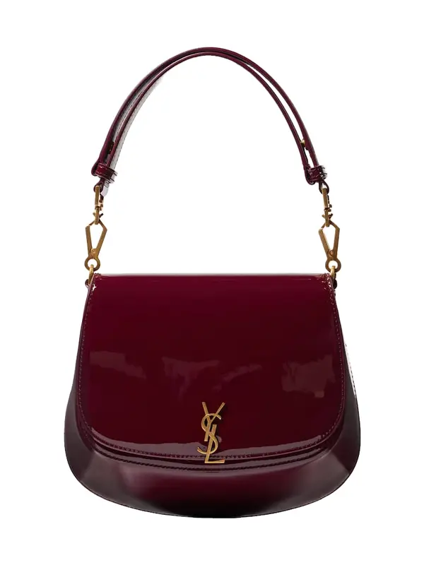 Saint Laurent Voltaire Patent Leather Shoulder Bag - Burgundy