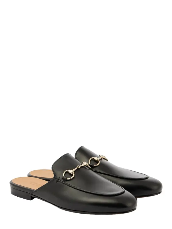 Gucci Princetown Horsebit Leather Mules - Black