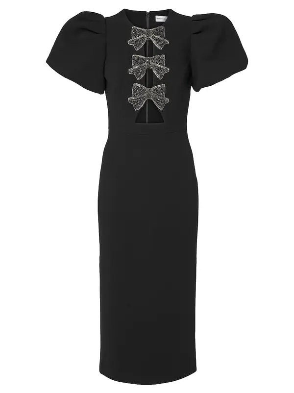 Rebecca Vallance Eliana Puff-sleeve Midi Dress - Black