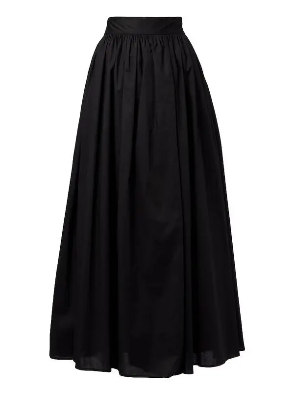 ADRIANA DEGREAS Cotton Maxi Skirt - Black