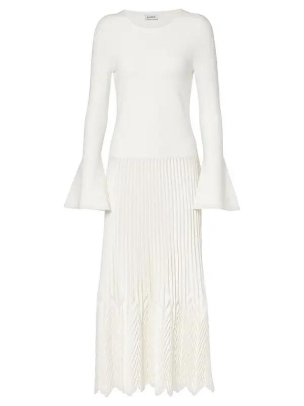 Simkhai Damoni Pleated Midi Dress - White