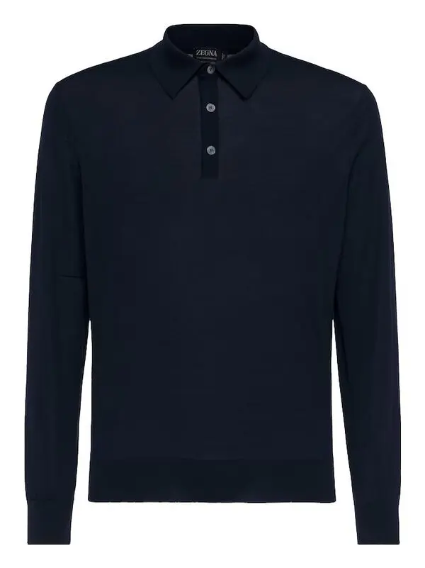 Zegna Wool Polo Shirt - Blue