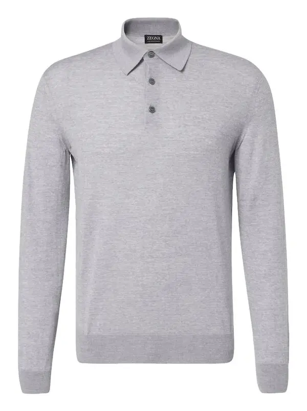 Zegna Wool Polo Shirt - Grey