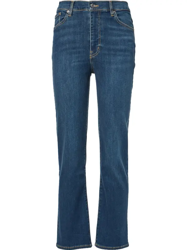 FRAME Le Sleek High-rise Straight Jeans - Blue