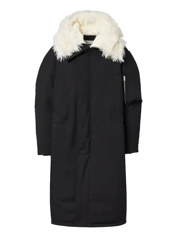 JIL SANDER Faux Fur-trimmed Down Jacket - Black