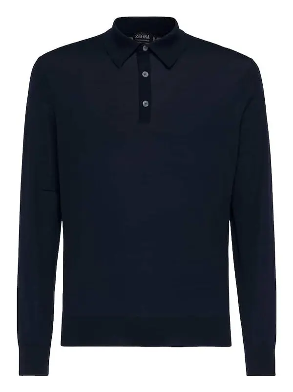 Zegna Wool Polo Shirt - Blue